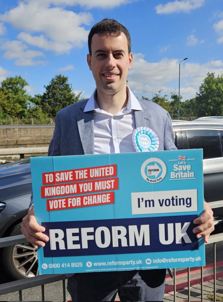 Marco Manassero, Reform UK candidate for South Acton ward in Ealing ...